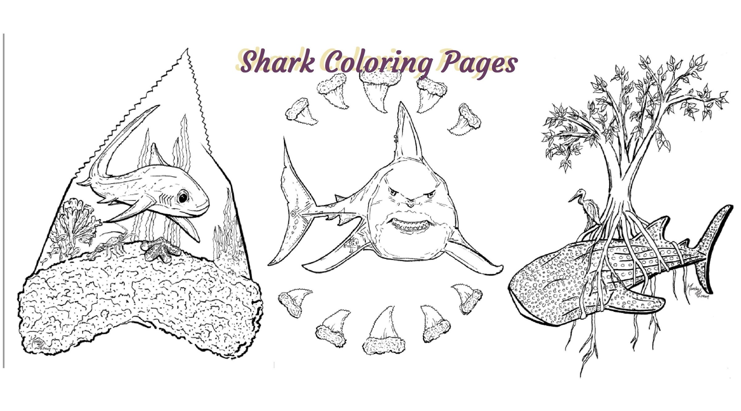 prehistoric shark coloring pages